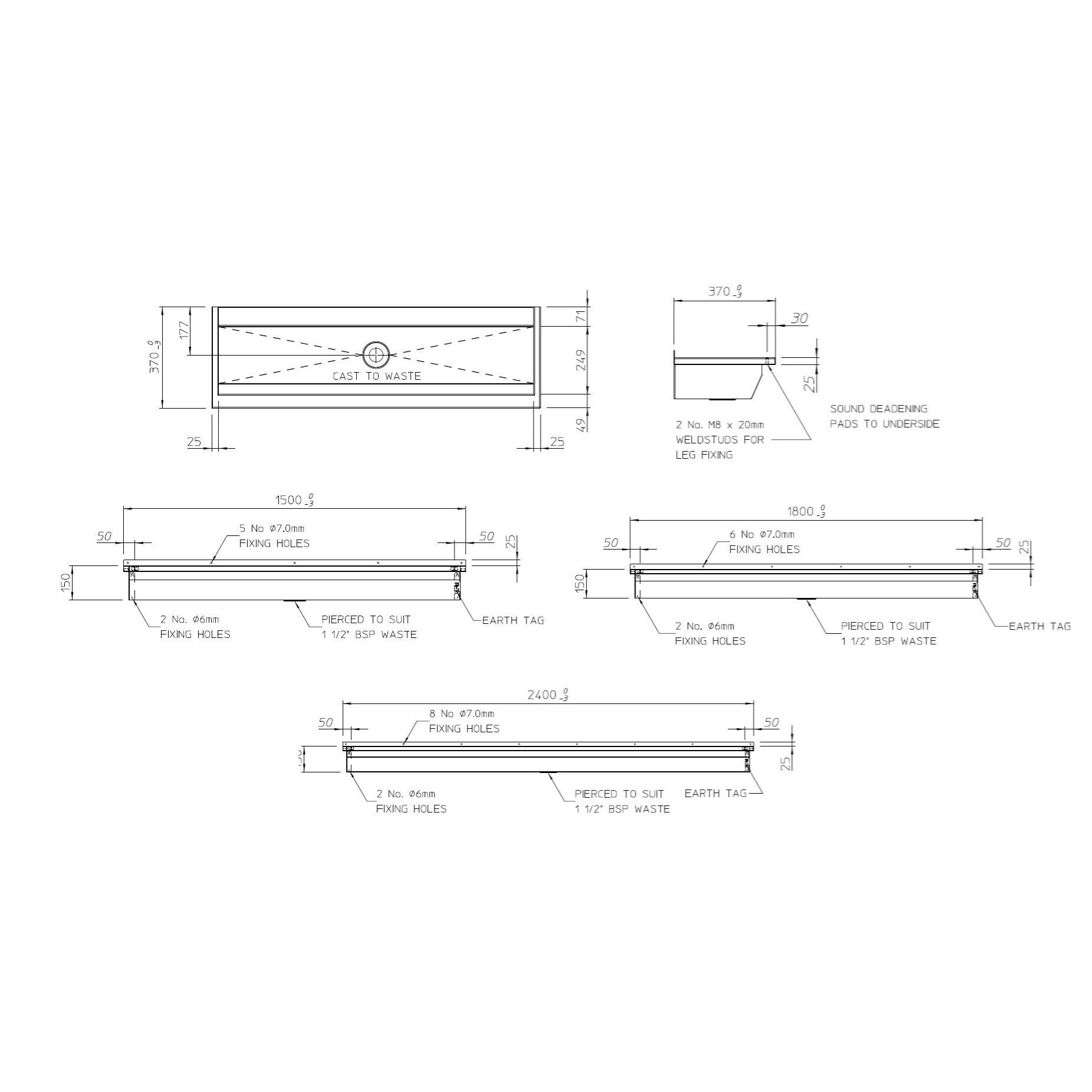 Stainless Steel Wash Trough